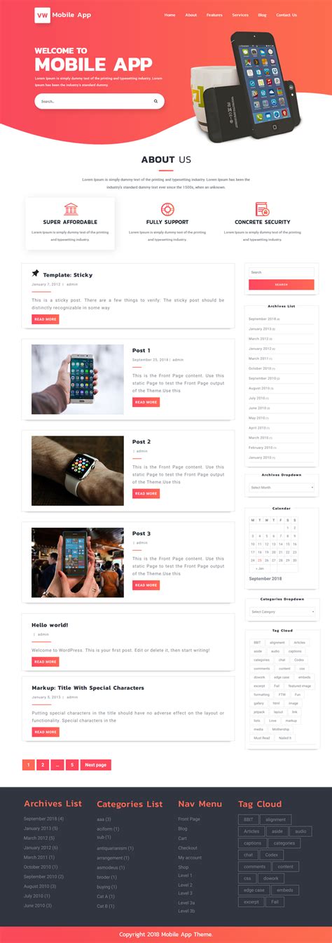 Best Free Wordpress Mobile App Theme For App Developers