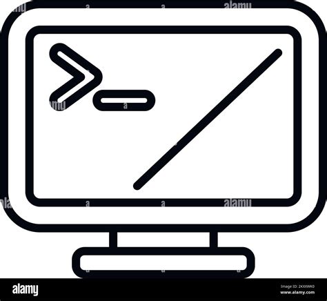 System Monitor Icon Outline Vector Computer Interface Old Button Stock Vector Image And Art Alamy