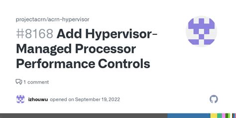 Add Hypervisor Managed Processor Performance Controls Issue Projectacrn Acrn