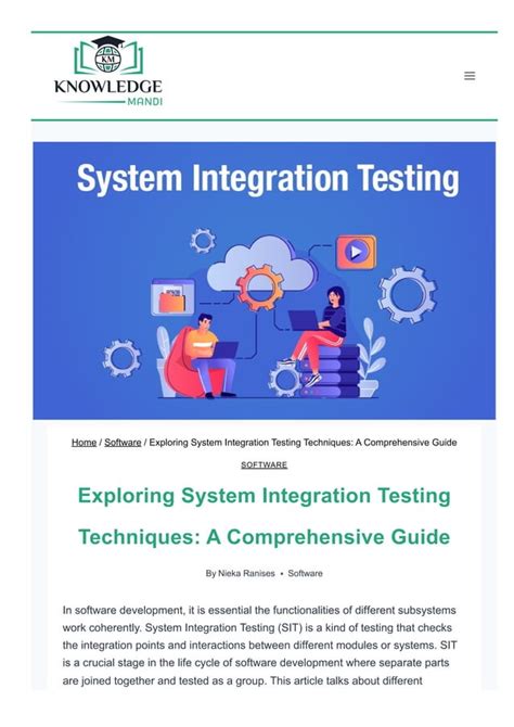 Exploring System Integration Testing Techniques A Comprehensive Guide Pdf