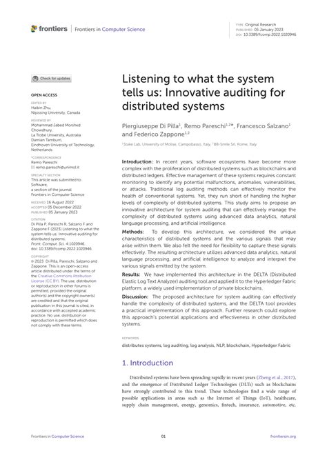 Pdf Listening To What The System Tells Us Innovative Auditing For
