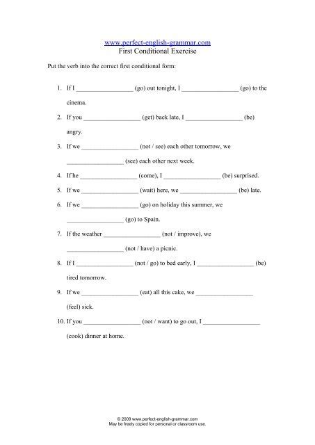 First Conditional Form Perfect English Grammar
