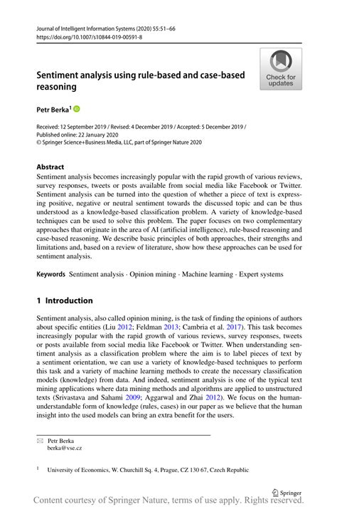 Sentiment Analysis Using Rule Based And Case Based Reasoning Request Pdf