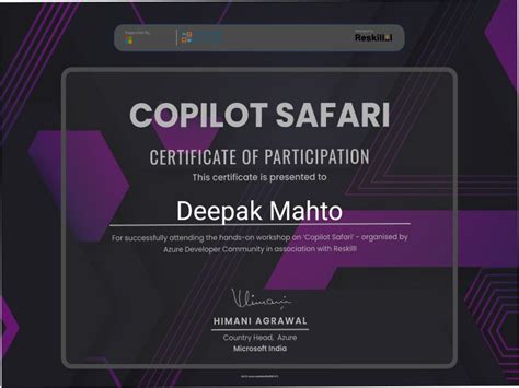 deepak mahto on linkedin happy to attend copilot safari workshop in