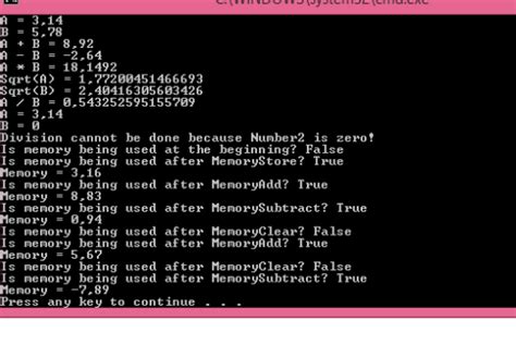 Function Simple Calculator Class In A C Console Application Stack