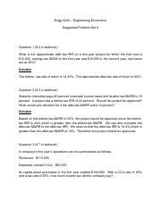 Engineering Economics Problem Set Solutions Course Hero