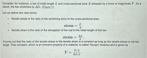 Solved Consider For Instance A Bar Of Initial Length L And