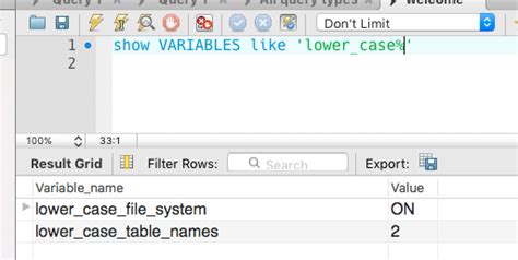 Mysql Lowercasetablenames 2 In Azure But Mysql Workbench Say Its