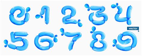 0 9개의 로고 푸른 맑은 물과 이슬 방울로 만든 숫자 세트 친환경적이고 사실적인 3d 트위스트 풍선 0에 대한 스톡 벡터 아트 및 기타 이미지 Istock