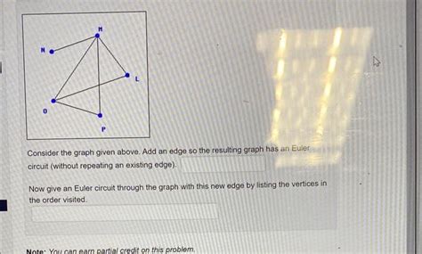Solved Consider The Graph Given Above Add An Edge So The Chegg