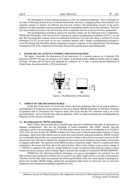 Miniature Design Of T Shaped Frequency Reconfigurable Antenna For S Band Application Using