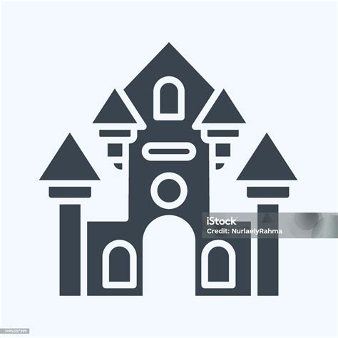 아이콘 유령의 집 놀이 공원 기호와 관련이 있습니다 글리프 스타일 심플한 디자인 편집 가능 간단한 그림 10월에 대한 스톡 벡터