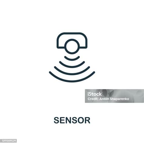 센서 아이콘 윤곽선 스타일입니다 로고 그래픽 디자인 등을 위한 얇은 선 창조적인 감지기 아이콘 감지기에 대한 스톡 벡터 아트 및 기타 이미지 Istock