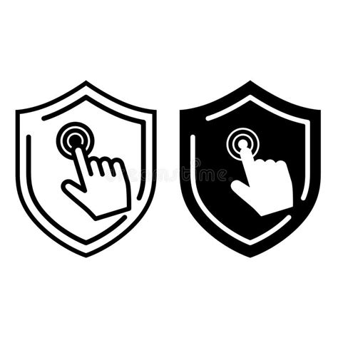 Defense Icon Vector Set Computer Security Illustration Sign Collection