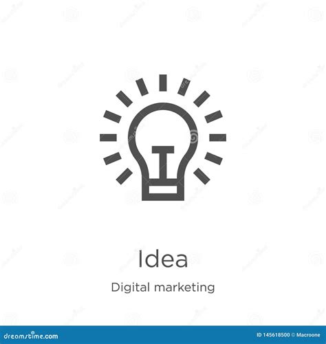 Idea Icon Vector From Digital Marketing Collection Thin Line Idea Outline Icon Vector