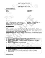 Cmsc Syllabus Sample Pdf MONTGOMERY COLLEGE Rockville Campus Engineering Physical And