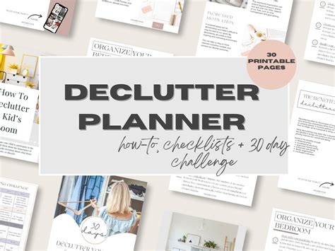Declutter Printable 30 Days Declutter Challenge Home Organization Printable Declutter Checklist