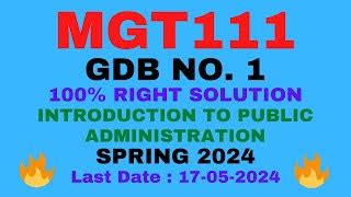 Mgt111 Gdb Solution Spring 2024 Mgt111 Gdb Solution 2024 Mgt111 Gdb
