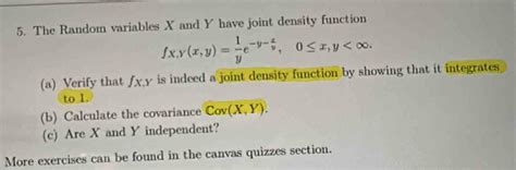 Selesaithe Random Variables X And Y Have Joint Density Function Fx Y