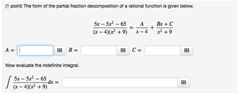 Solved 1 Point Consider The Following Indefinite Integral