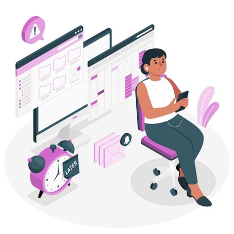 Free Vector Procrastination Concept Illustration