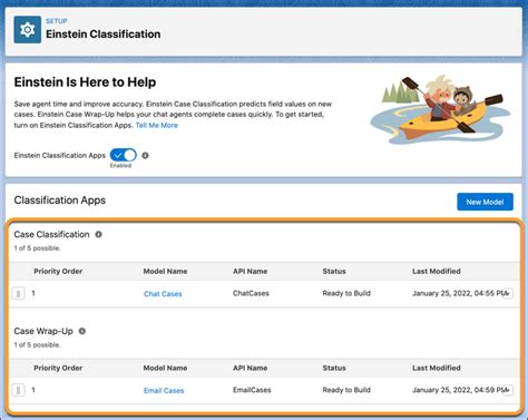einstein classification apps enable and use salesforce trailhead