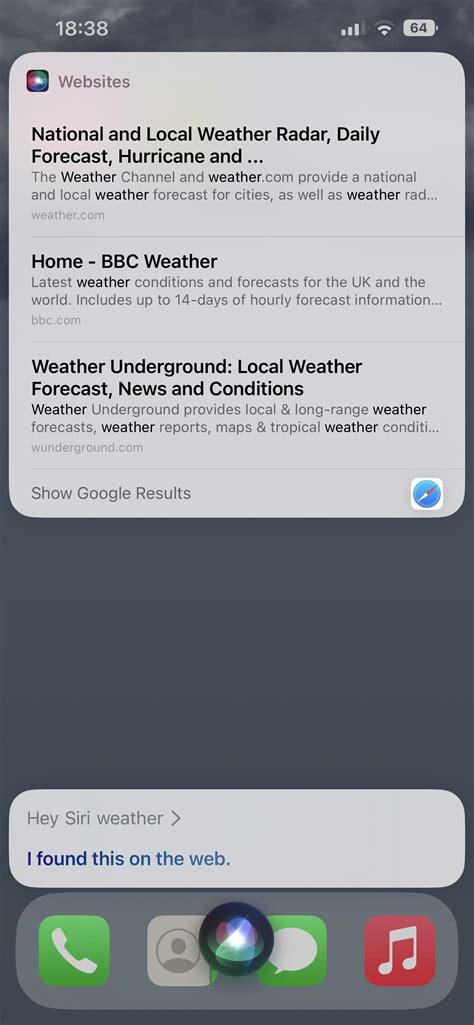 Ios 161 Pb4 Siri Searching The Web For “weather” Instead Of Showing The Weather Riosbeta