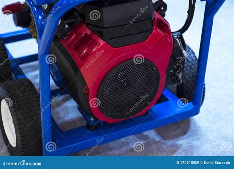 Gasoline Portable Generator On The House Construction Site Close Up On
