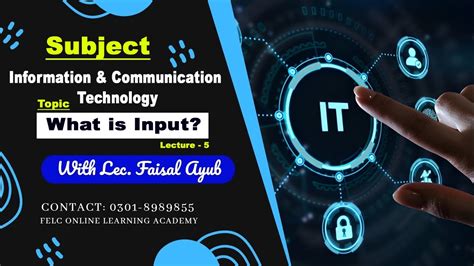Dit Part I Full Course In Urduhindi Lecture 6 What Is Input Lec Faisal Ayub Youtube