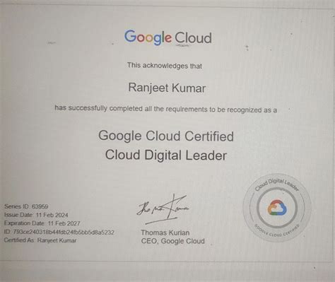 ranjeet kumar on linkedin i am happy to share that i ve obtained a new certification cloud