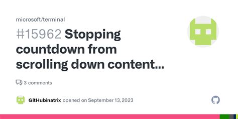Stopping Countdown From Scrolling Down Content Of Ps Window · Issue 15962 · Microsoftterminal