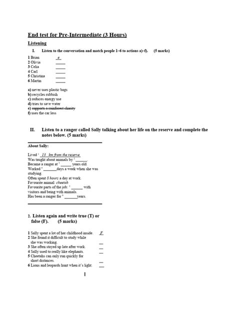 End Test For Pre Inter Pdf