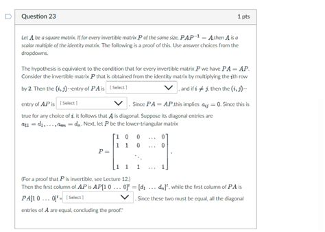 Solved Let A Be A Square Matrix If For Every Invertible Chegg