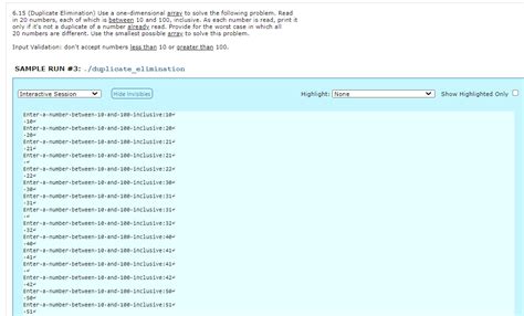 Solved 615 Duplicate Elimination Use A One Dimensional