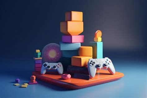 Premium Photo Gamification 3d Rendering Concept
