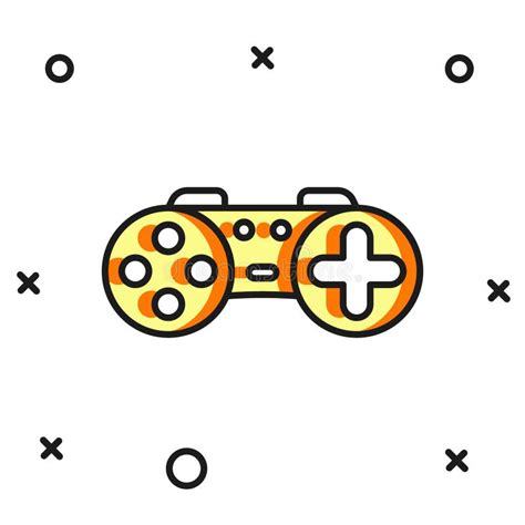 Filled Outline Gamepad Icon Isolated On White Background Game