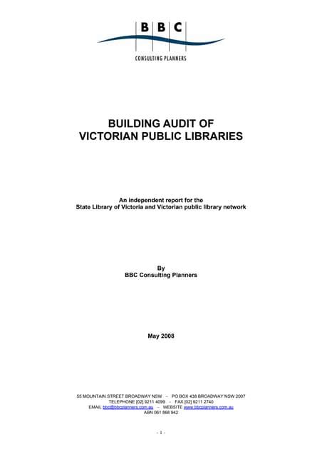Building Audit Victorian Public Libraries Pdf