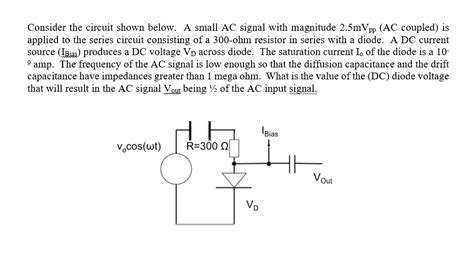 Consider The Circuit Shown Below A Small Ac Signal With Magnitude 2