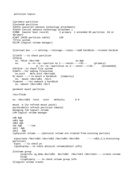 Partition Topics Pdf