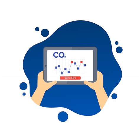 Premium Vector Co2 Carbon Emissions Levels Chart On Tablet Screen