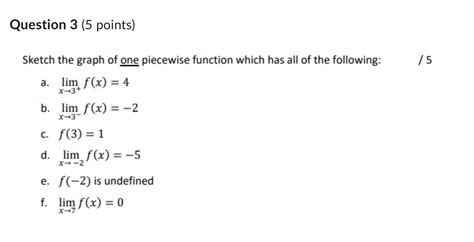 Question 3 5 Points Sketch The Graph Of One Studyx