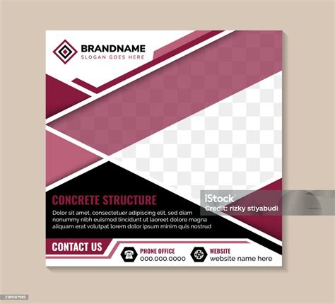 추상 디자인 소셜 미디어 피드 게시물 배너 제목이 있는 템플릿은 구체적인 구조입니다 흰색 배경에 사진 콜라주를 위한 공간이 있는 정사각형 레이아웃입니다 개념에 대한 스톡