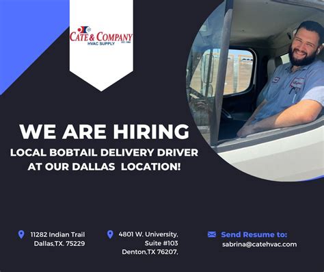 Brooks Cate On Linkedin We Hare Hiring For A Local Bobtail Delivery Driver At Our Dallas Location