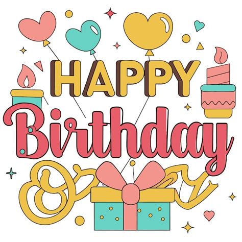 Premium Vector Happy Birthday Greeting Card Vector Illustration