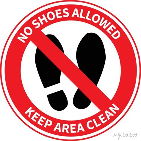 no shoes or slippers allowed banned prohibited notice warning wall