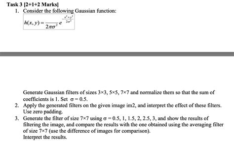 Solved 1 Consider The Following Gaussian Function Chegg Com