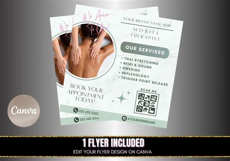 Mobile Massage Therapy Flyer Template Mobile Masseuse Therapist