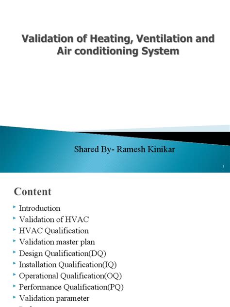 Hvac System Validation Pdf Verification And Validation Nature