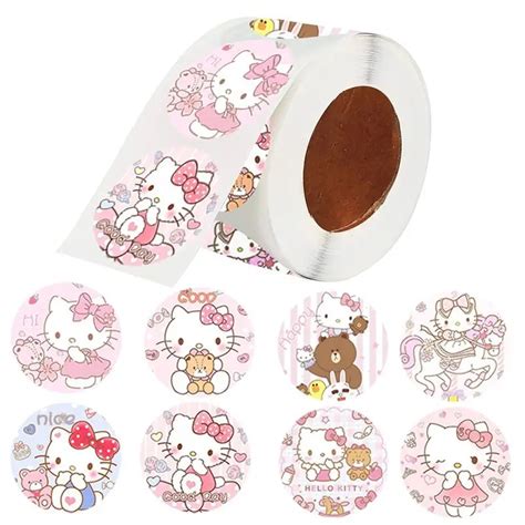 500 롤 만화 애니메이션 어린이 장난감 스티커 25cm 유구이 개 산리오 손 계정 라벨 장식 씰 스티커