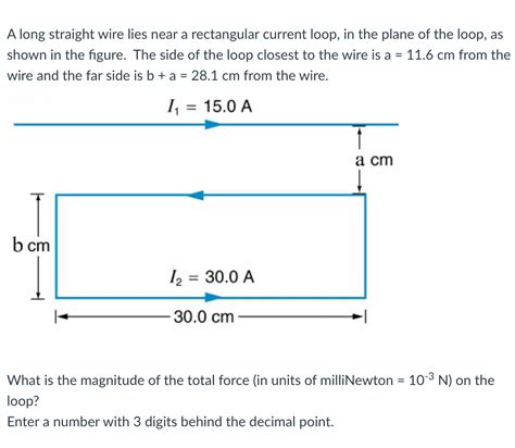Solved A Long Straight Wire Lies Near A Rectangular Current